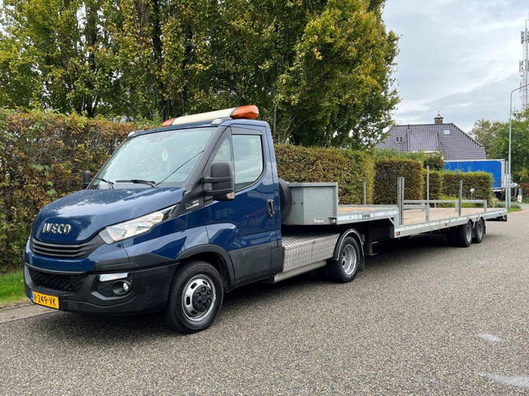 Iveco Daily 40C16 Aut. 10T BE Combinatie Veldhuizen vlakke oplegger ...
